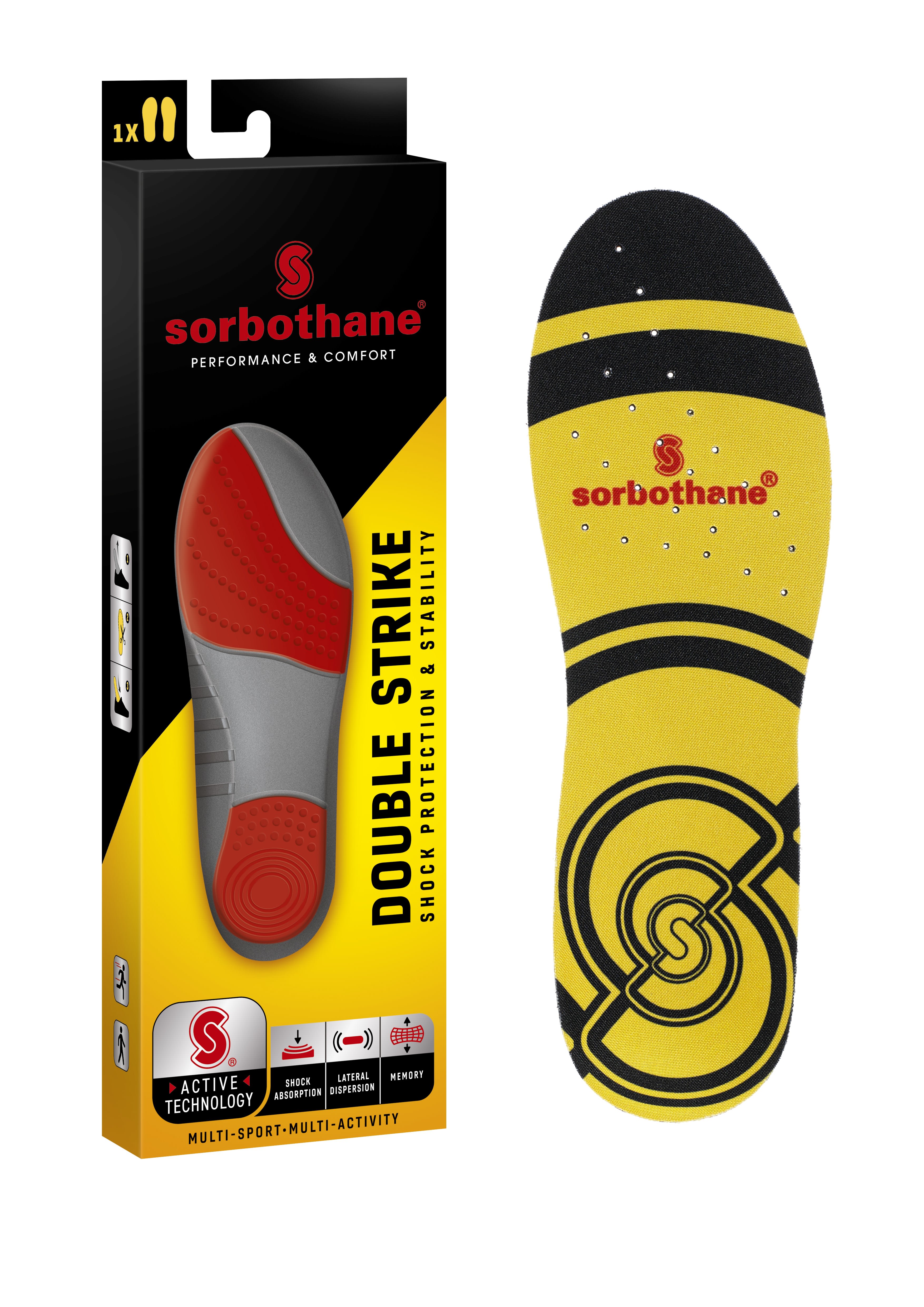 Insole Sorbothane Shock Stopper DOUBLE Strike Red Wing