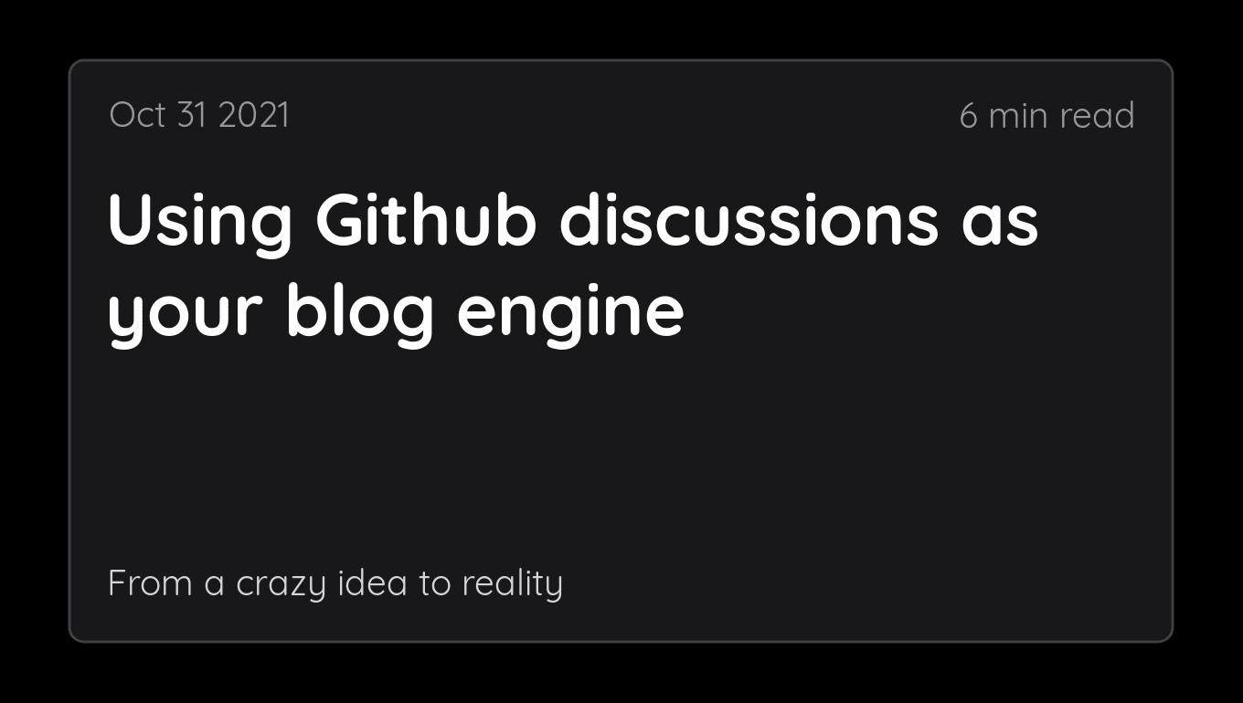 Using Github discussions as your blog engine | reego.dev