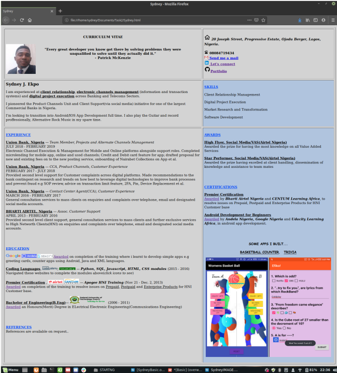 GitHub - sydunix/Resume: Updated HTML/CSS CV, ++ ContactMe Form & JS code