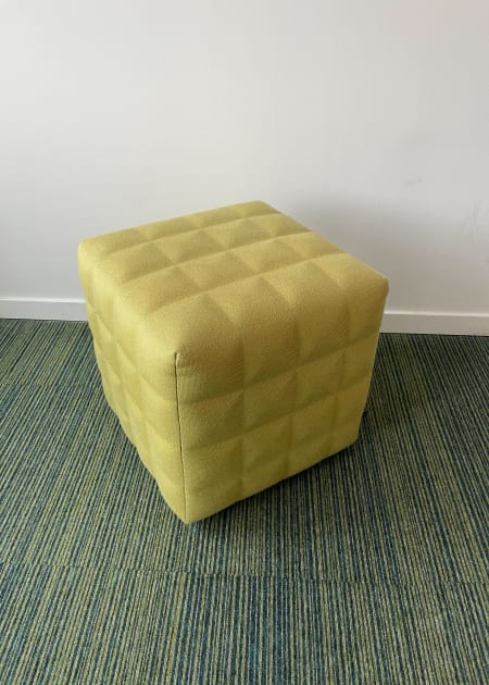Relieve Furniture | BuzziSpace light green fabric sitting cube