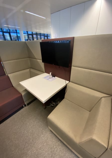 Relieve Furniture | Burgundy and Grey Fabric Modular Sofa / Alcove with ...
