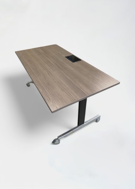 Relieve Furniture | Wiesner Hager Brown foldable table on steel legs ...