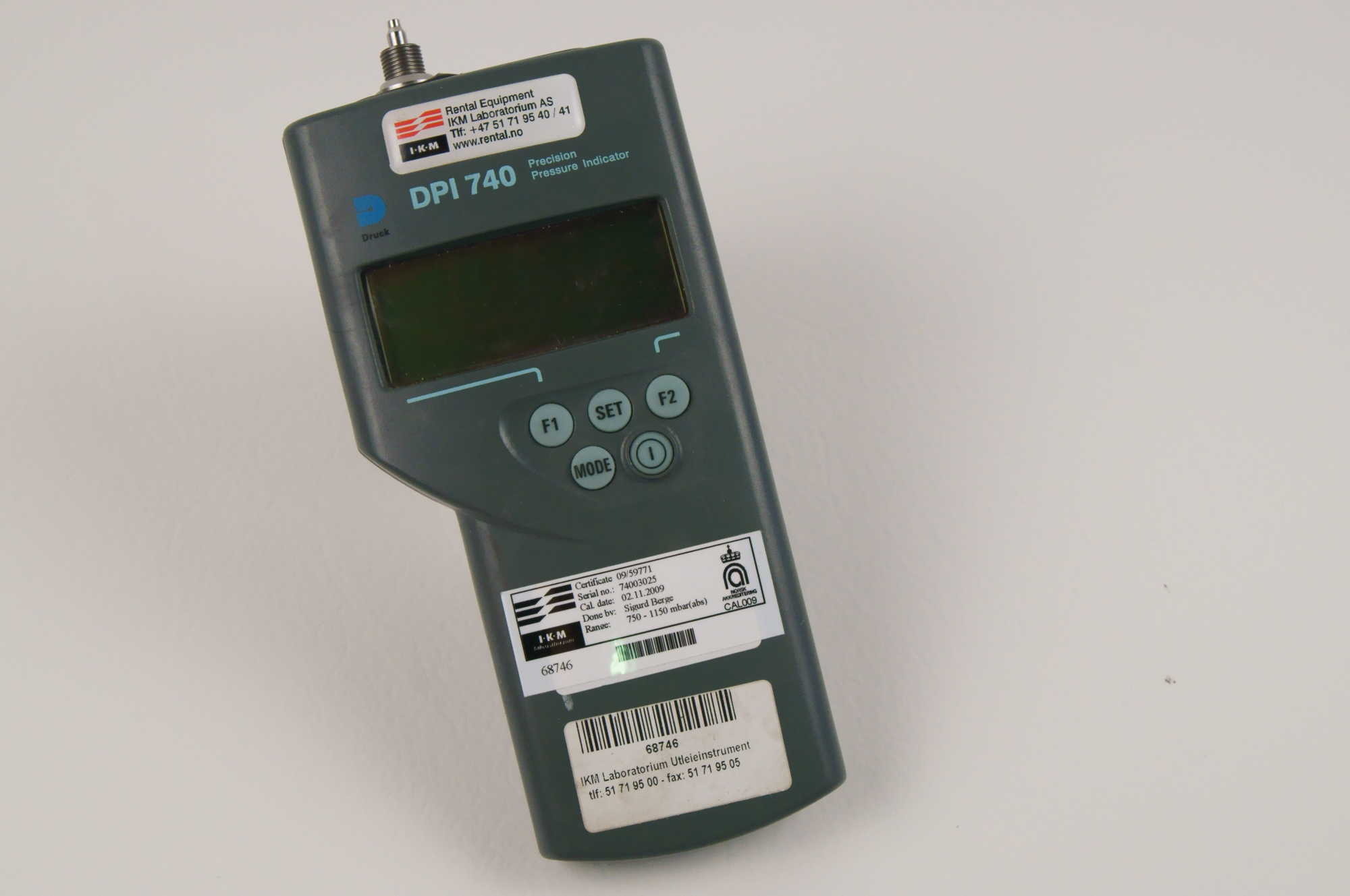 DPI 740 Digitalt Presisjons Barometer IKM Instrument Rental AS