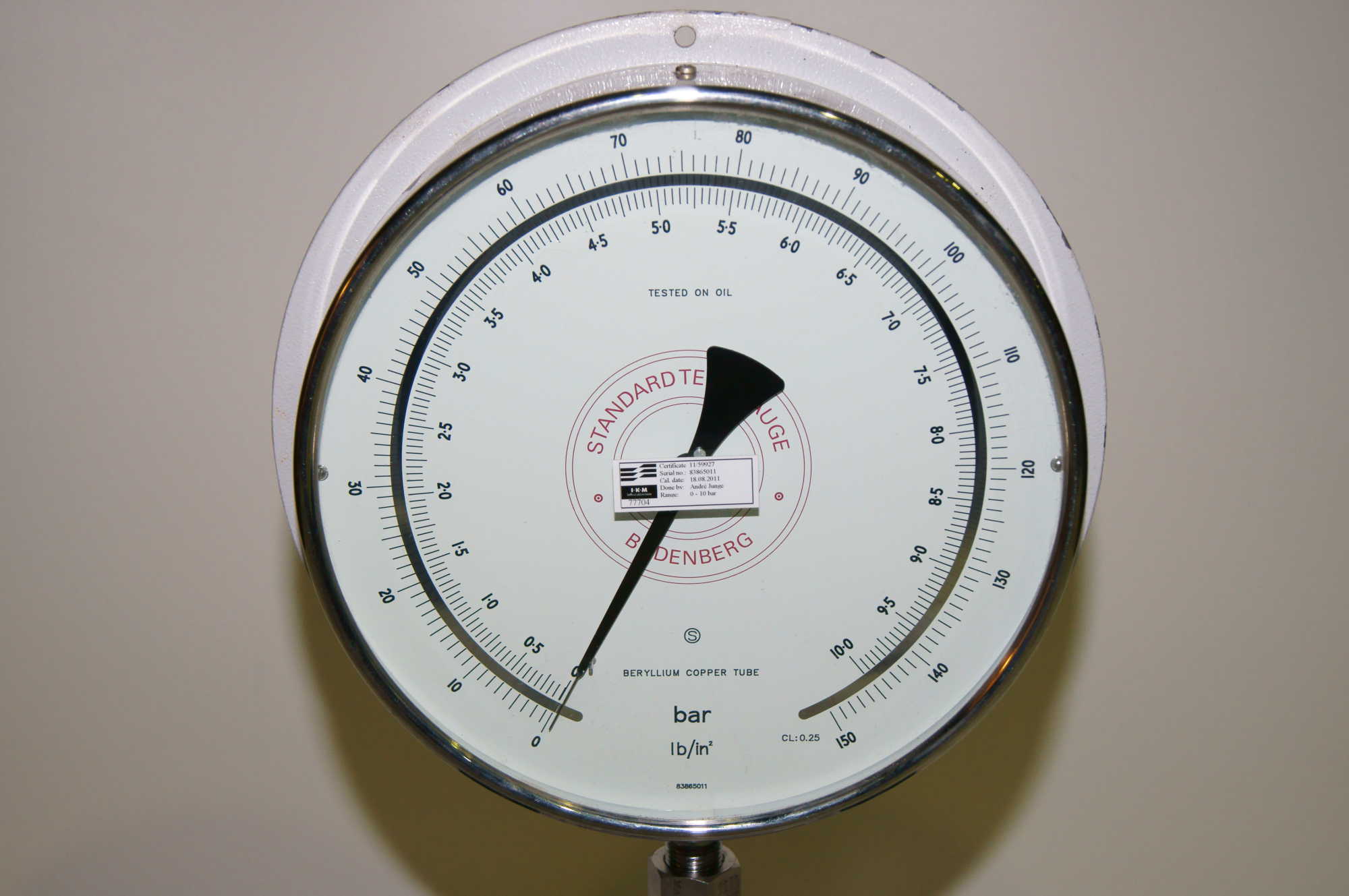 BUDENBERG 10 BAR STANDARD TEST GAUGE | rental.no