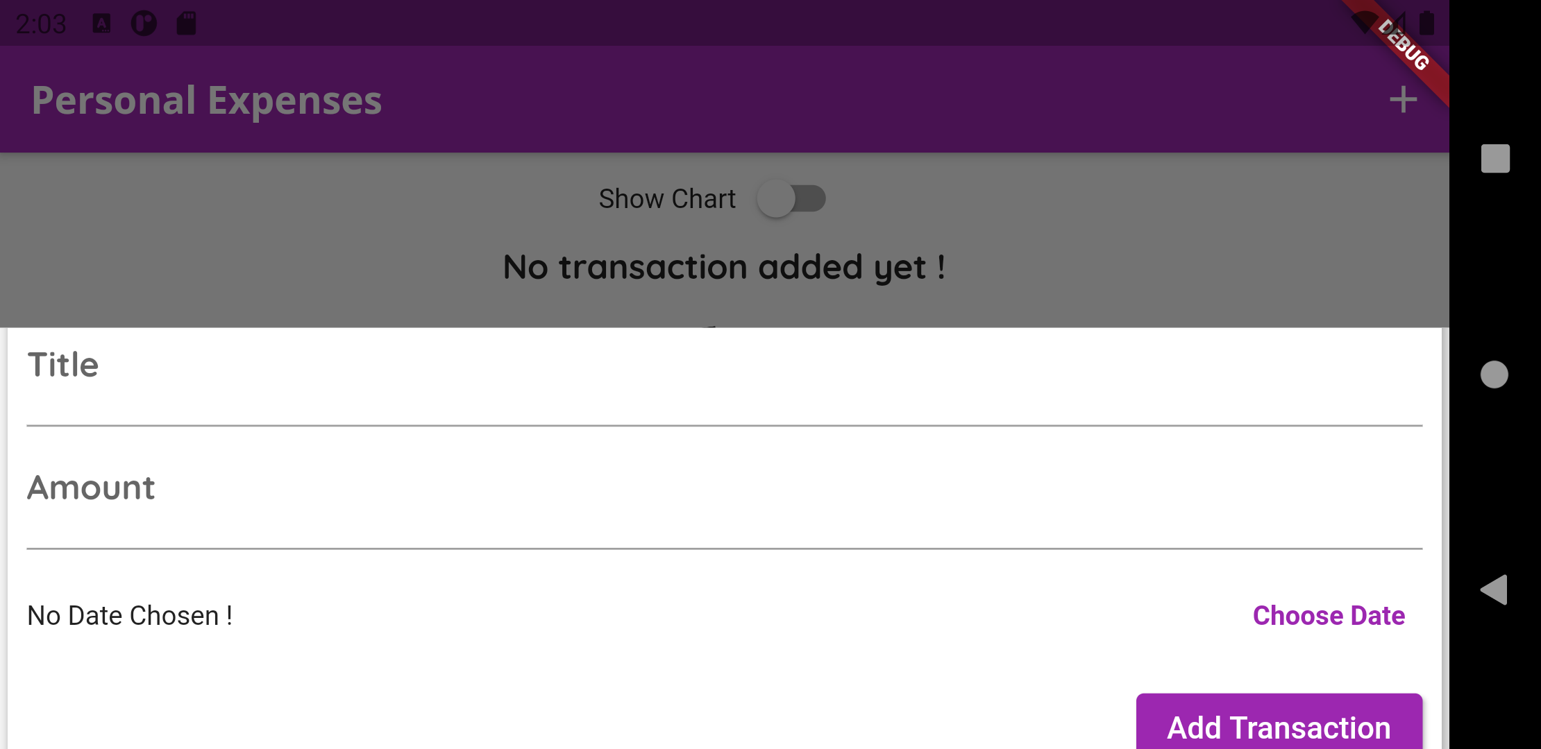 GitHub - TilakMaddy/personal_expense: Personal Expense Tracker app written in Flutter / Dart ...