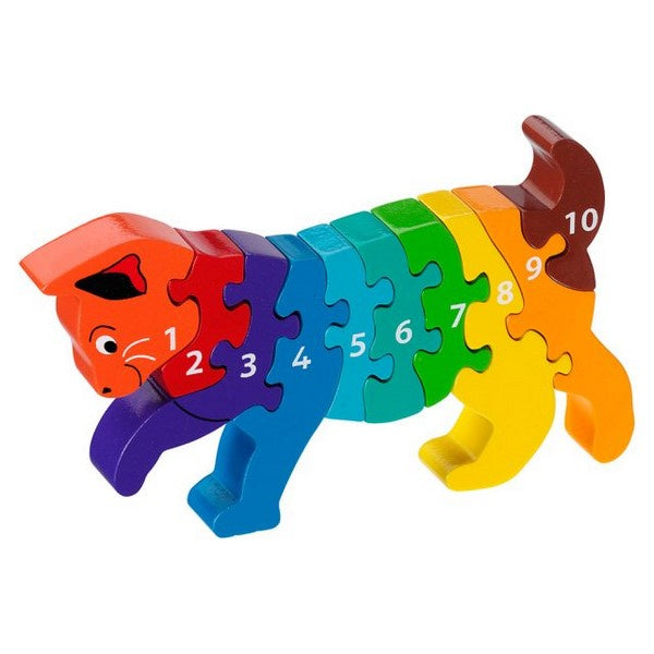 Wooden Number Jigsaw Puzzle: Cat 1-10 | EnableAll