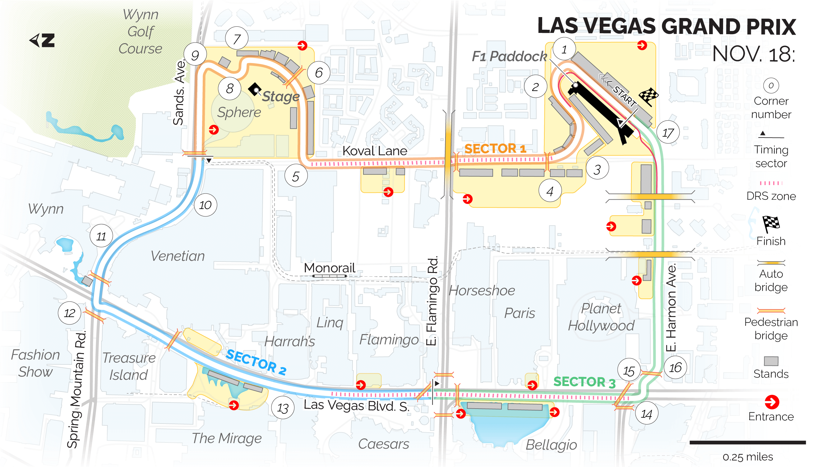 Las Vegas F1 Track Detail | Formula 1 | Sports | Motor Sports