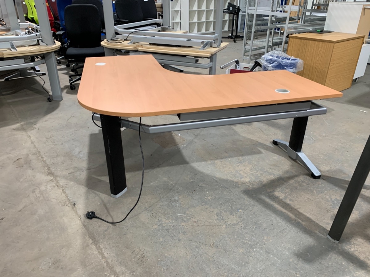 Electric height adjustable corner desk x 0 - Surplus office furniture ...