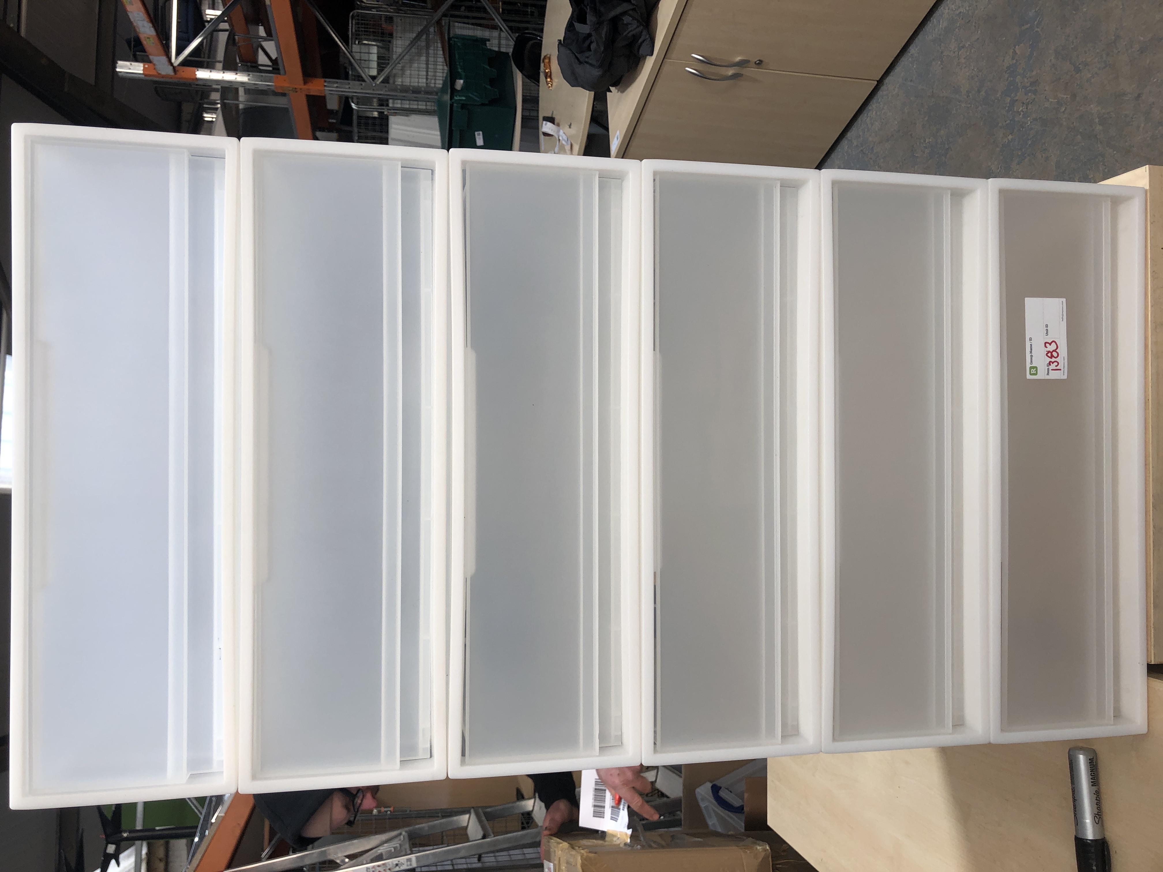 Tall clear plastic drawers storage cabinet just £20 Item ID 22446