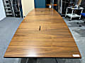 Walnut Finish Lozenge Board room table 3.6 metres with Power Units just ...