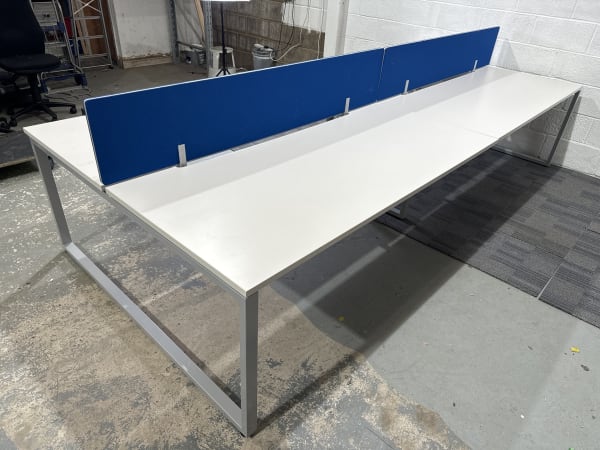 Haworth 4 person bench desk with screens just £250.00