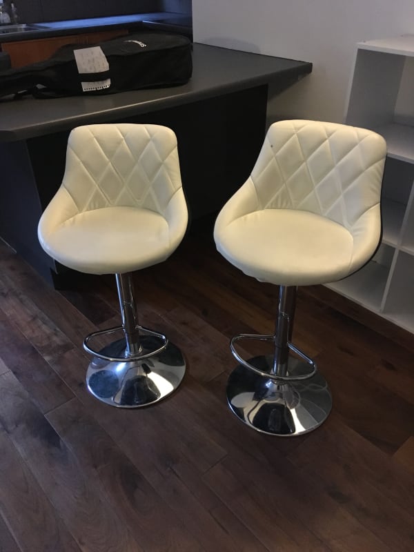 two white padded bar stools just £3 Item ID 3946
