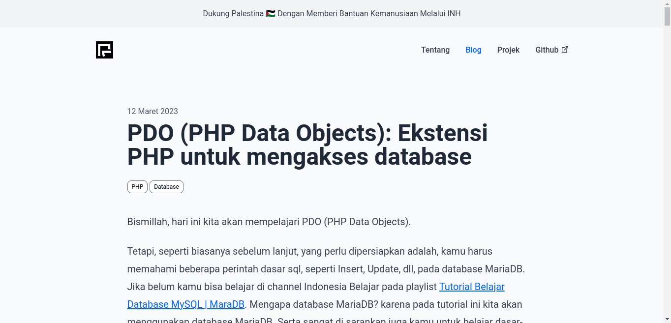 Pdo Php Data Objects Ekstensi Php Untuk Mengakses Database Rezafikkri