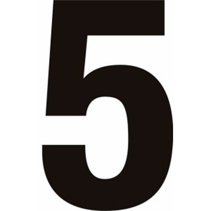 150mm Black Self Adhesive Vinyl Number 5 - Ray Grahams DIY Store