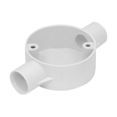 20mm White PVC Conduit Through Box - Ray Grahams DIY Store