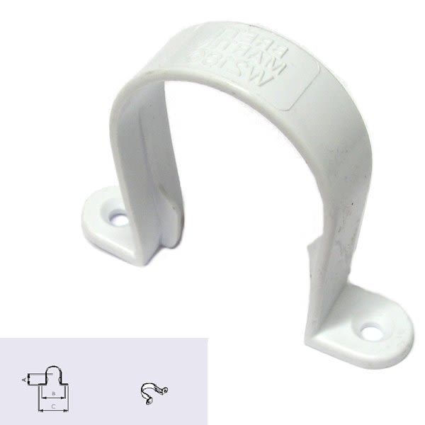 40mm Waste Pipe Clip W2180 White - Ray Grahams DIY Store