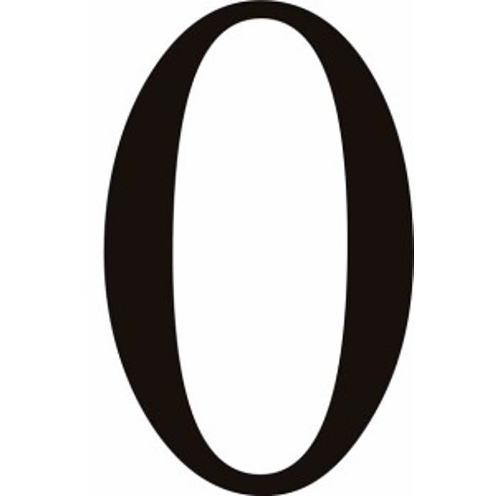 51mm Black Traditional Oldstyle Font Vinyl Number 0 - Ray Grahams DIY Store