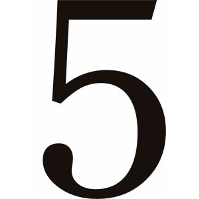 51mm Black Traditional Oldstyle Font Vinyl Number 5 - Ray Grahams DIY Store