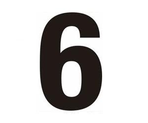 Centurion BH756P Black Self Adhesive Vinyl Number 6 - Ray Grahams DIY Store