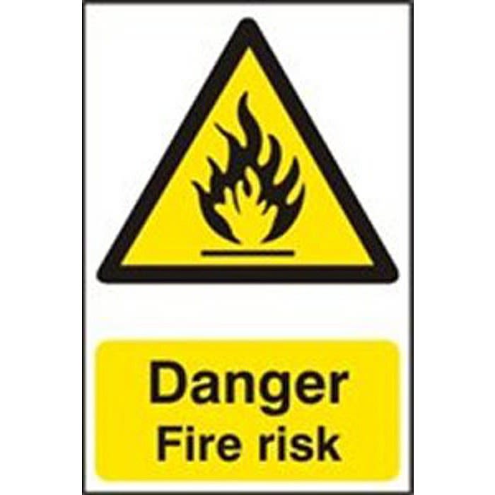 Spectrum 0900 DANGER Fire Risk Sign - Ray Grahams DIY Store