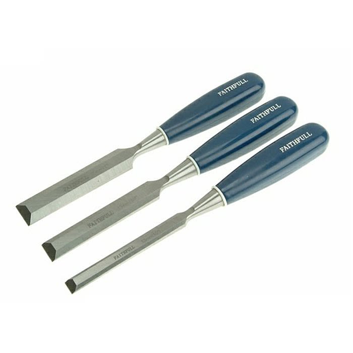 Faithfull Blue Wood Chisel Set of 3 - FAIWCBS3BC - Ray Grahams DIY Store