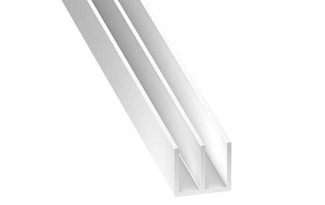 White Plastic Double U Channel Profile 21x10.5mm 2 Metre Length - Ray ...