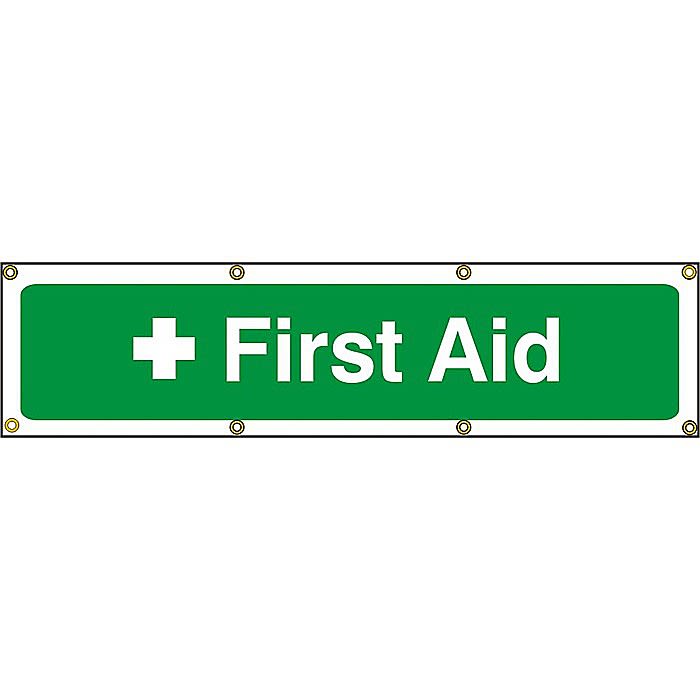 Centurion 7130 First Aid Banner 1200 x 300mm - Ray Grahams DIY Store