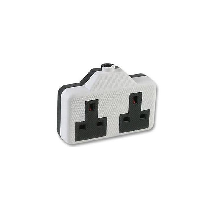 13 Amp 2 Way Trailing Socket White & Black - Ray Grahams DIY Store