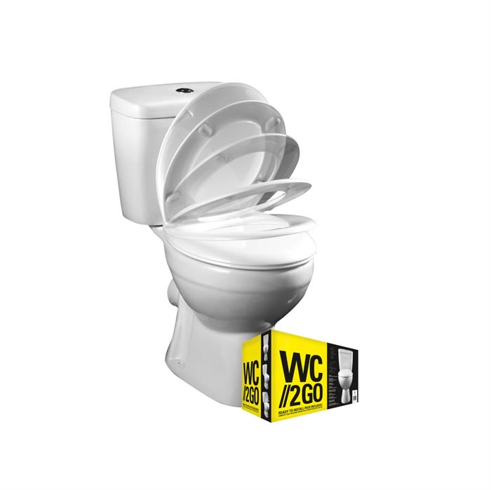WC 2 Go Toilet Cistern, Pan & Soft Close Seat - Ray Grahams DIY Store