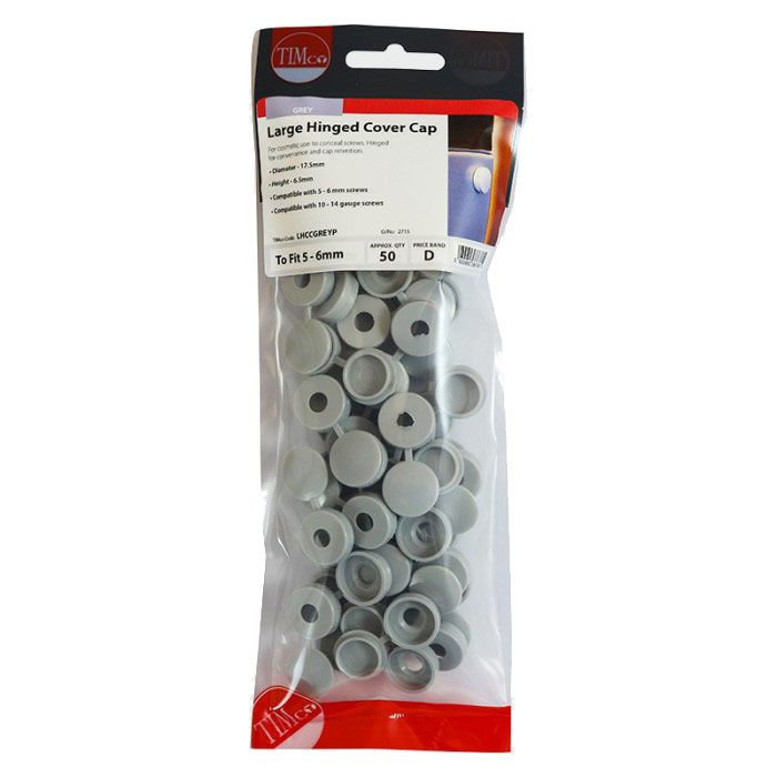Timco Hinged Screw Caps 50pc Large - Ray Grahams DIY Store