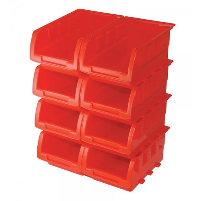 Silverline Red Stacking Box 8 Pack - Ray Grahams DIY Store