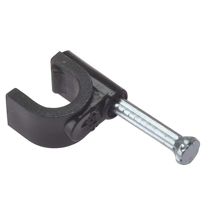 8mm Round Black Cable Clips - Ray Grahams DIY Store