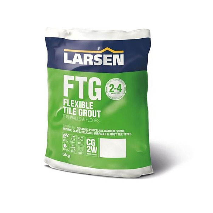 Larsen Flexible Tile Grout White 5KG - Ray Grahams DIY Store