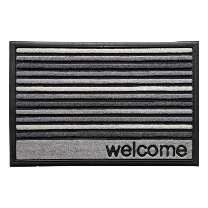 Groundsman Scrape N Sorb Mat Welcome Grey 40 x 60cm - Ray Grahams DIY Store