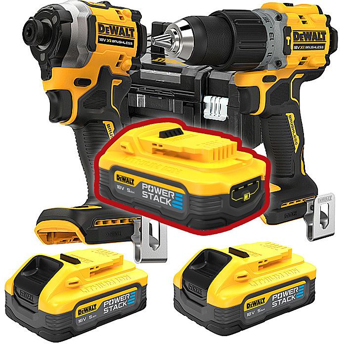 DeWalt DCK2050H2T 18V XR Twinpack DCD805+DCF850 & 2 x 5.0Ah PowerStack Batteries - Ray Grahams ...