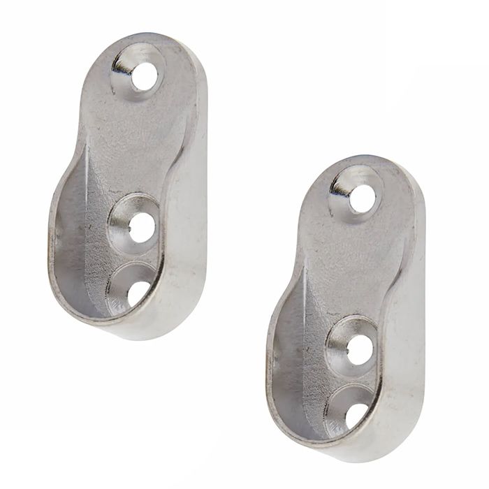 Chrome Oval Rail End Sockets Pair 15 x 30mm - Ray Grahams DIY Store