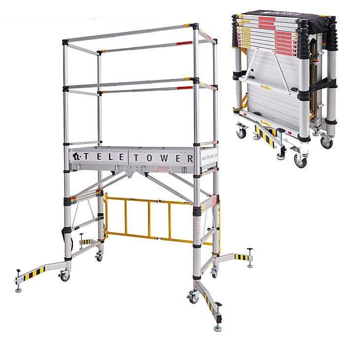 Zarges Mobile Telescopic Scaffolding Tower TeleTower - Ray Grahams DIY Store