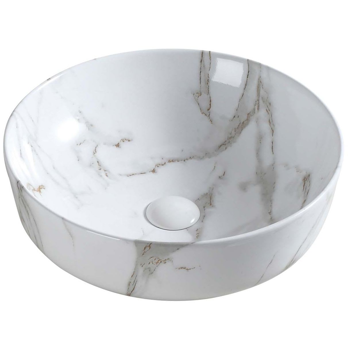 Bollevask Rimini 42 cm Hvit Marmor