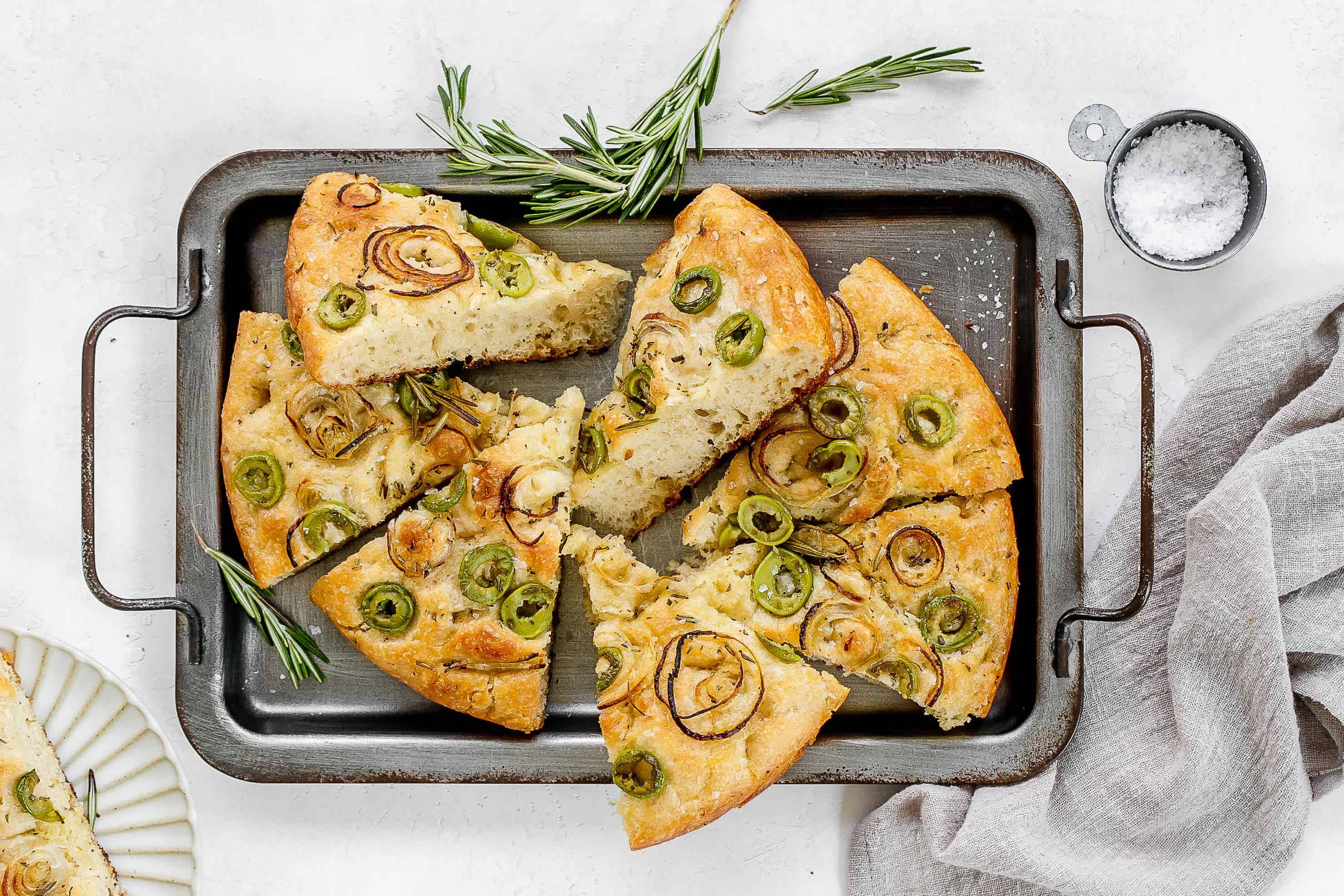 Olive & Rosemary Cast Iron Focaccia | Rily Recipes | Rily · Good Recipes
