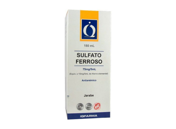 SULFATO FERROSO 75MG/5ML JBE 180ML