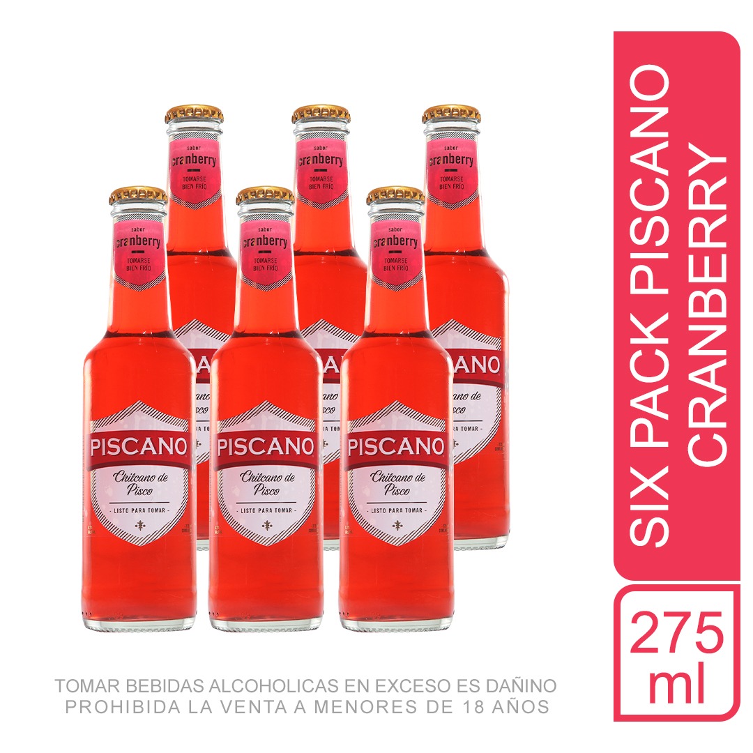 Six Pack Piscano Cranberry 275 Ml