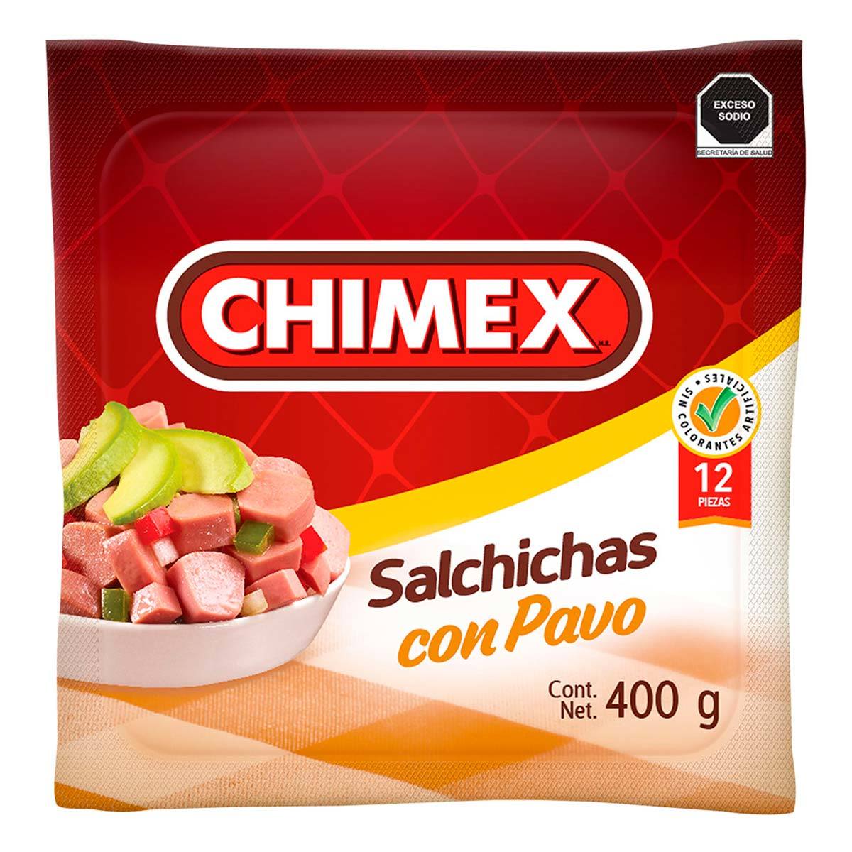 Salchicha De Pavo Chimex 400Gr