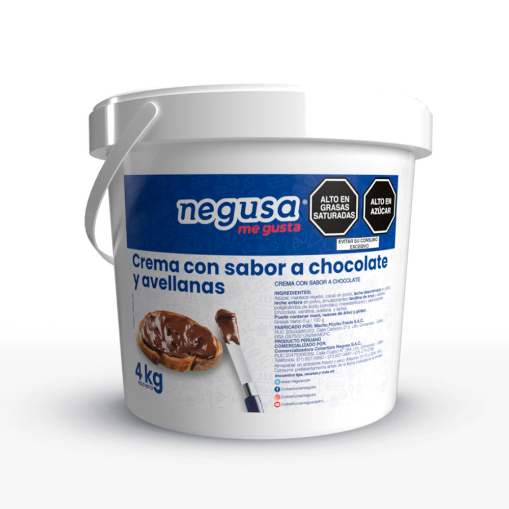 CREMA SABOR CHOCOLATE Y AVELLANA X 4 Kg
