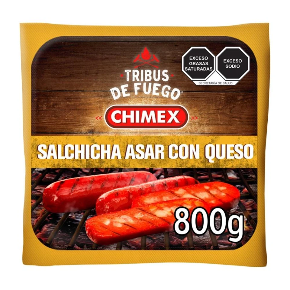 Salchicha Para Asar C/Queso Chimex 800Grs