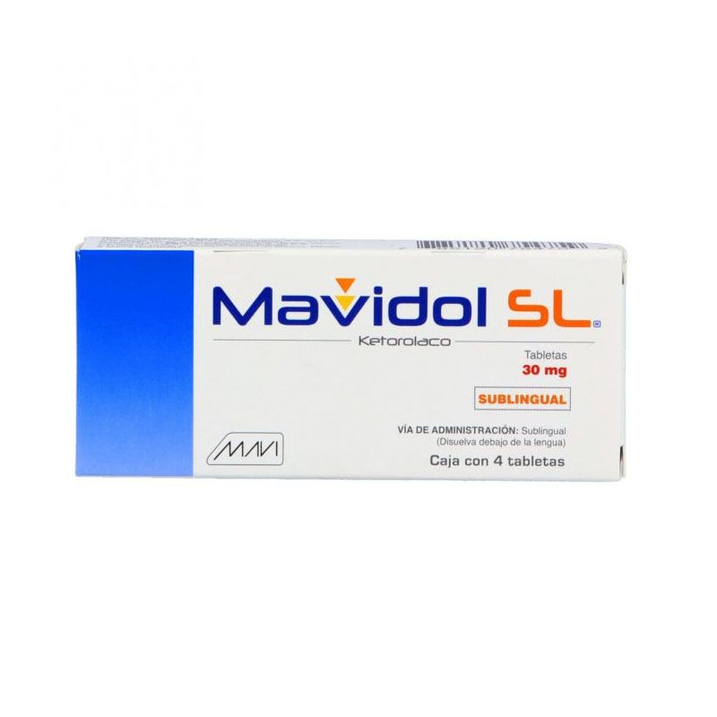 MAVIDOL SL c/4 TABS. Sublingual 30 MG. (DF) Ketorolaco 30mg. (Inyectable). MAVIDOL SL c/4 TABS. Sublingual 30 MG. (DF) Ketorolaco 30mg. (Inyectable).