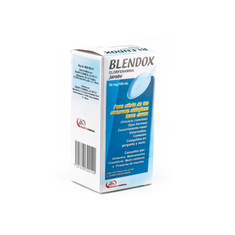 BLENDOX JARABE FCO. 60 ML. 50 MG/100 ML. Clorfenamina (Jarabe) (DF)