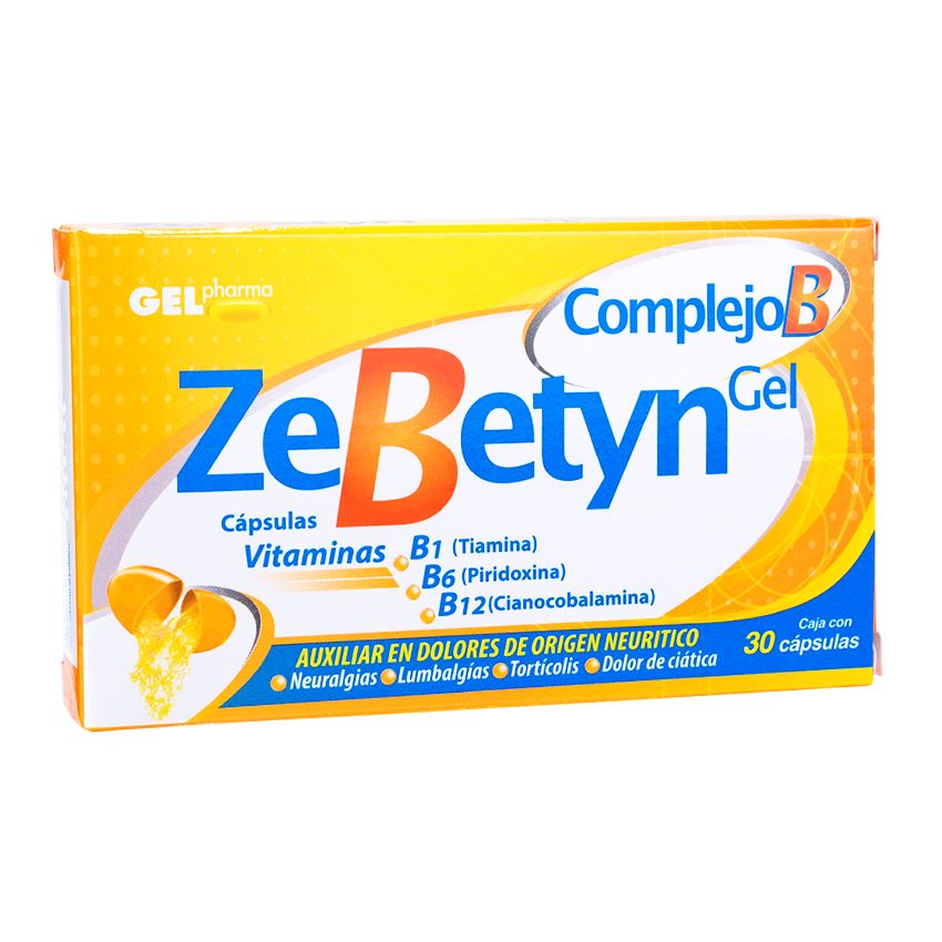 ZEBETYN GEL c/30 CAPS. 100/5/0.05 MG. (DF) Complejo B [Tiamina ... ZEBETYN GEL c/30 CAPS. 100/5/0.05 MG. (DF) Complejo B [Tiamina ...