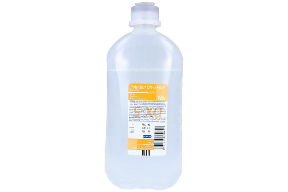 SOLUCION DX- 5 (Pisa) Sol. Iny. 5% Frasco 250 ML. Glucosa (DF)