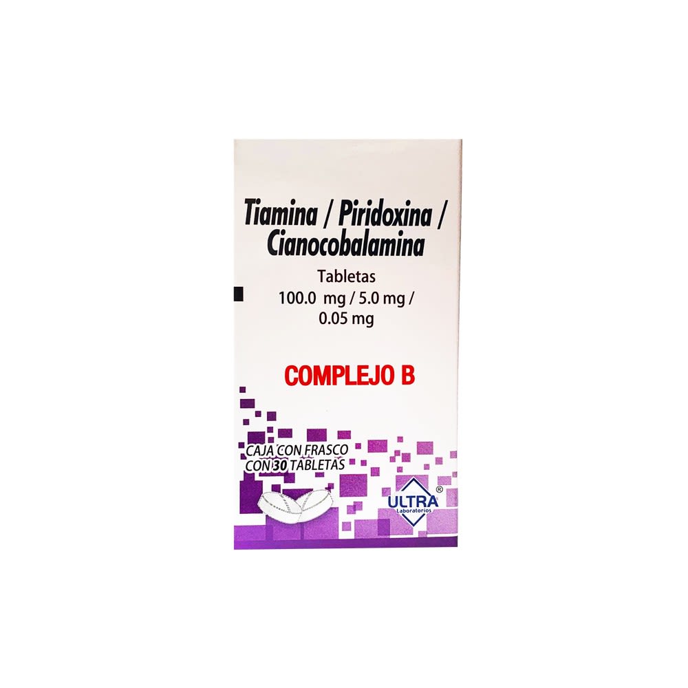 COMPLEJO B (Ultra) 30 TABS. 100/5/0.05 MG. Complejo B [Tiamina ... COMPLEJO B (Ultra) 30 TABS. 100/5/0.05 MG. Complejo B [Tiamina ...