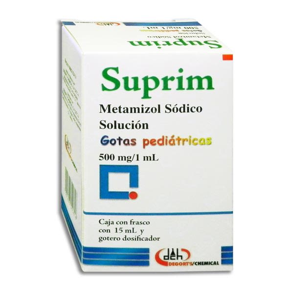 SUPRIM SOL. GOTAS Pediátricas FCO. 15 ML. 500 MG/1 ML. Metamizol Sódico ...